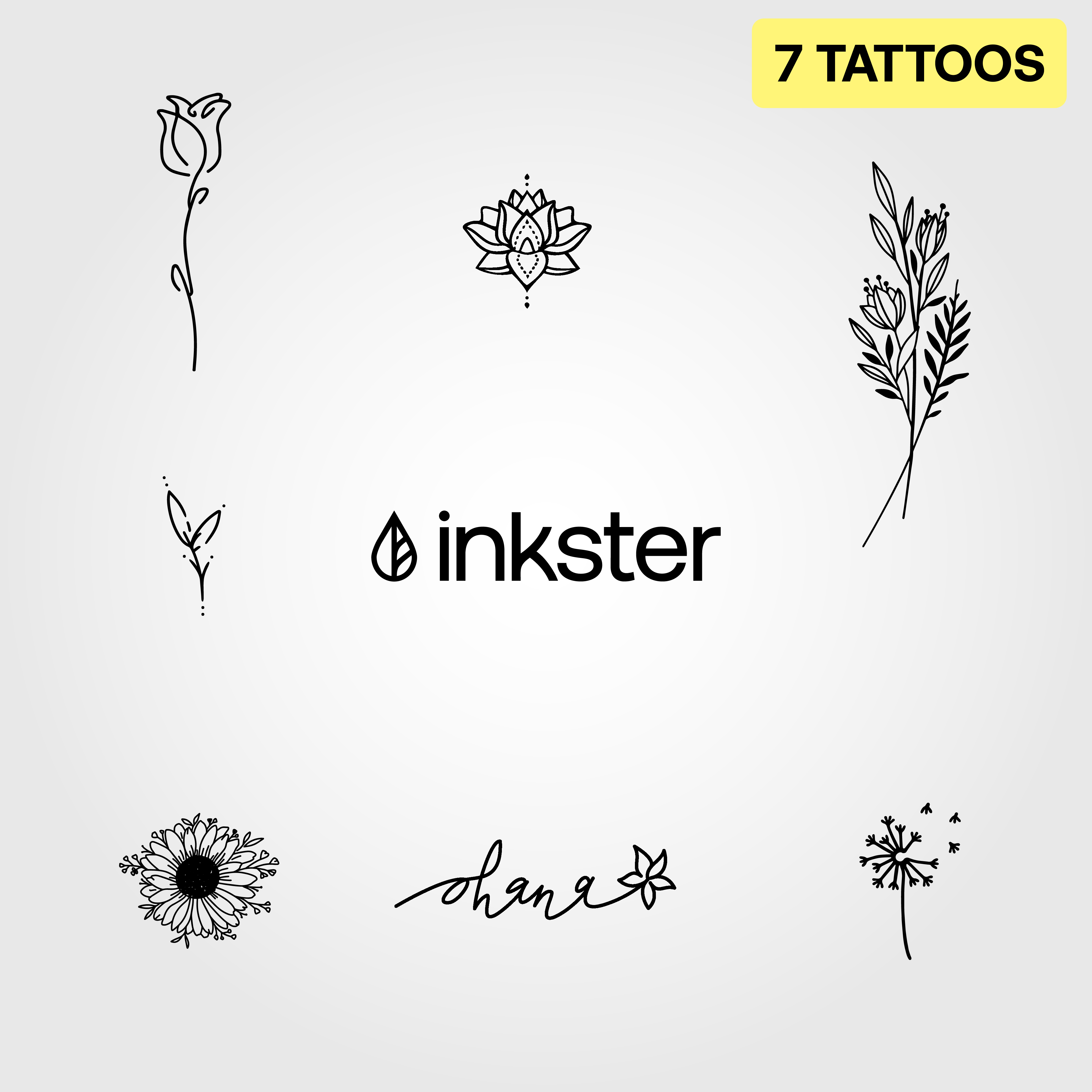 Bloemen tatoeage bundel | Tijdelijke Tatoeage | Inkster