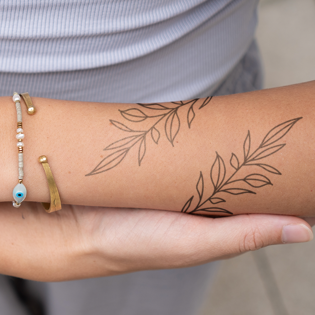 Symmetrisch Ornament Arm | 2 Weken Tijdelijke Tatoeage | Inkster