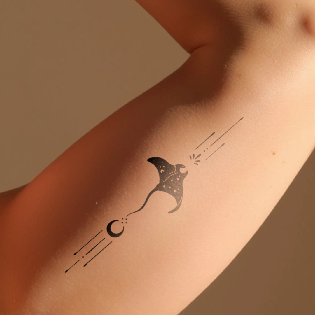 Mantarog ornamenten | 2 Weken Tijdelijke Tatoeage | Inkster