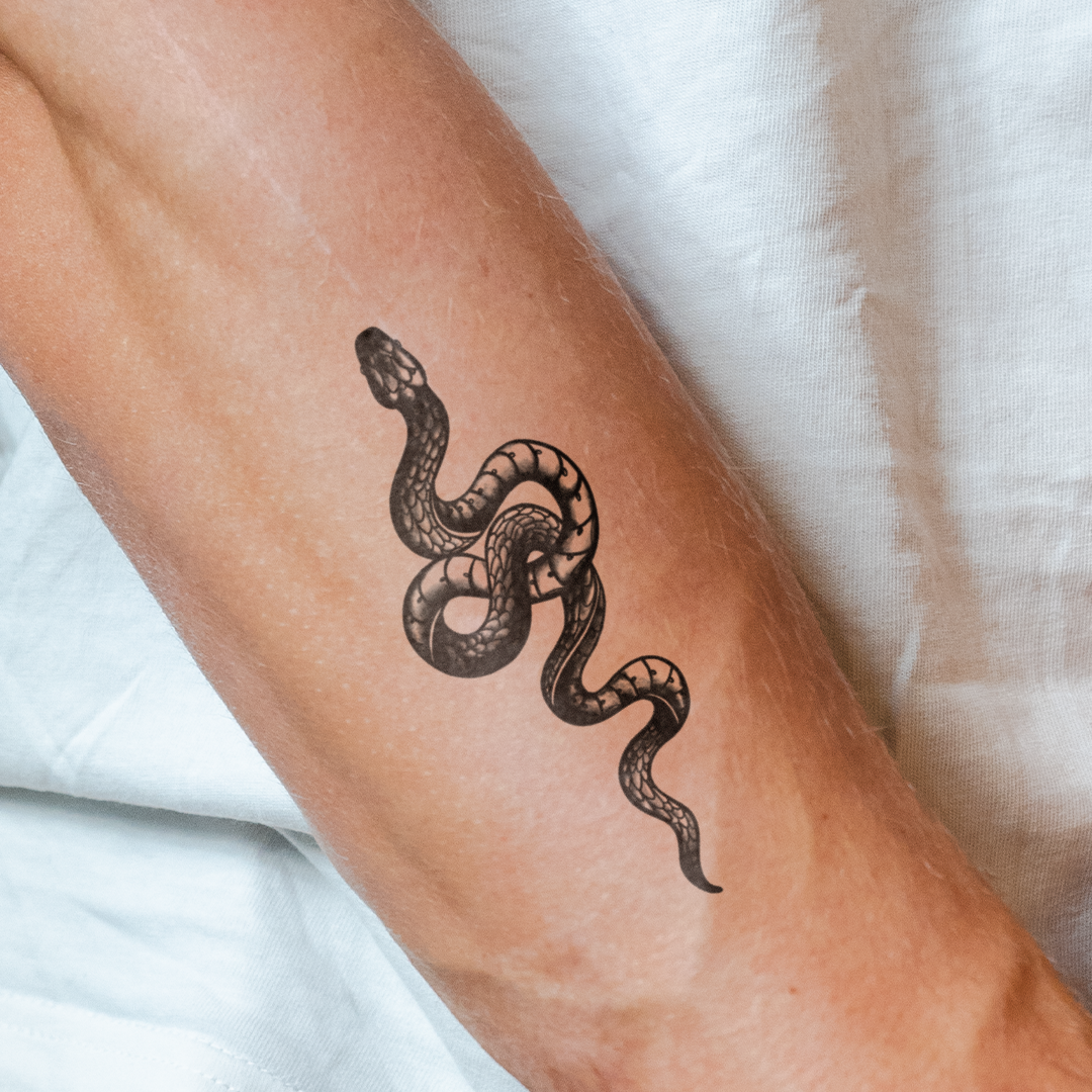 Grote slang Tatoeage | 2 Weken Tijdelijke Tatoeage | Inkster